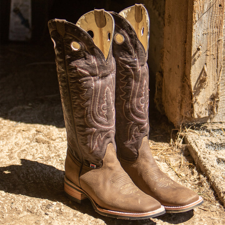 1121 - RockinLeather Men's Buckaroo Distressed Brown Western Boot